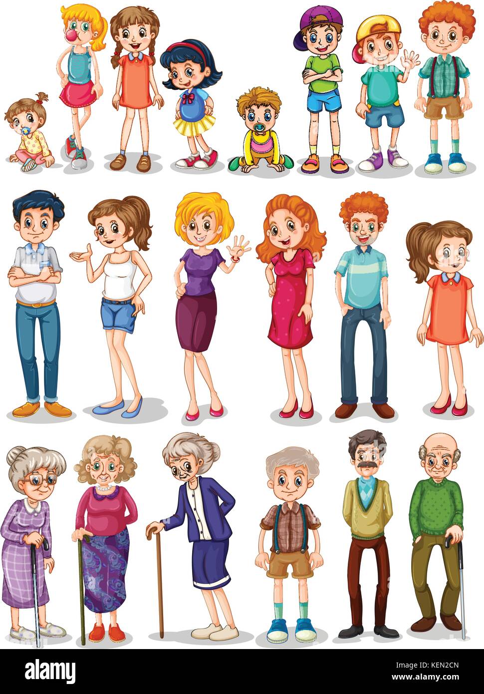 Illustration of a set of family Stock Vector Image & Art - Alamy
