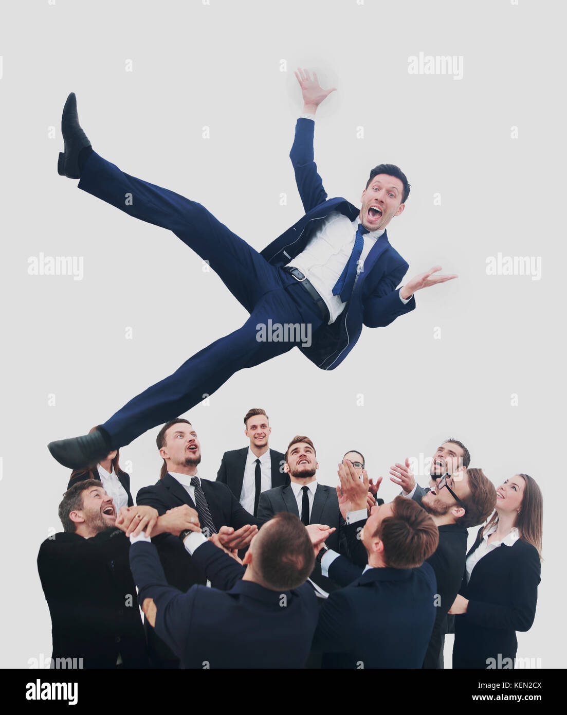 Businesspeople jumping in joy hi-res stock photography and images - Alamy