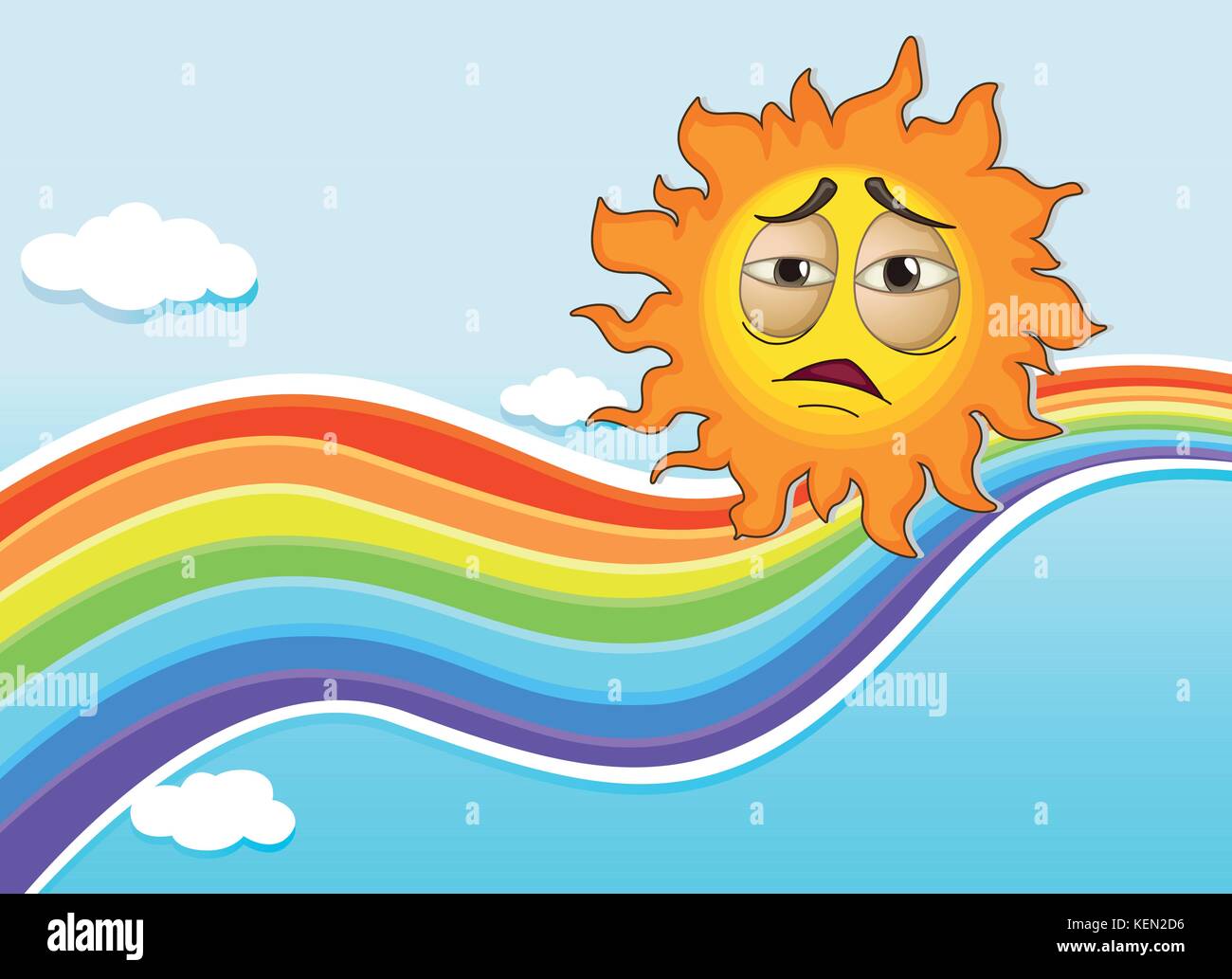 Illustration of a sky with a rainbow and a sun Stock Vector Image & Art ...