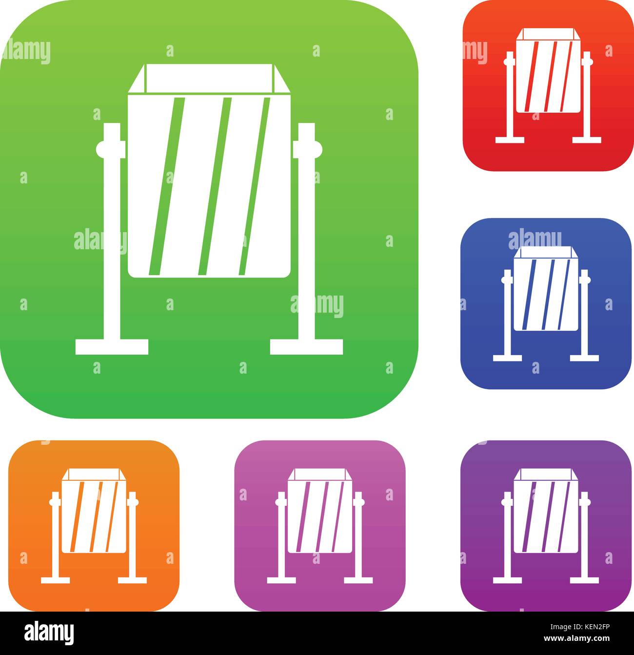 Metal dust bin set color collection Stock Vector Image & Art - Alamy