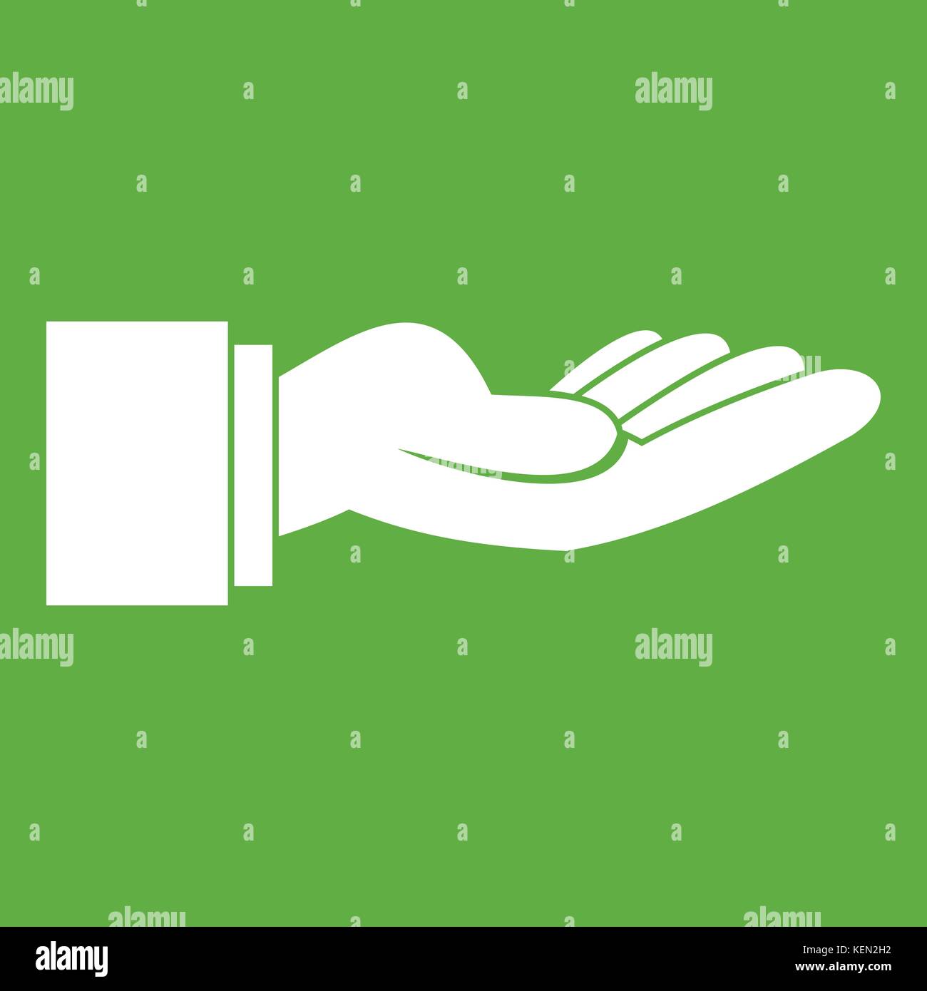 Outstretched hand gesture icon green Stock Vector Image & Art - Alamy