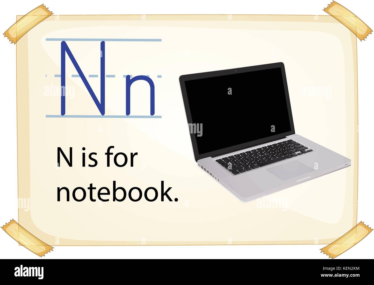 A letter N for notebook on a white background Stock Vector Image & Art ...