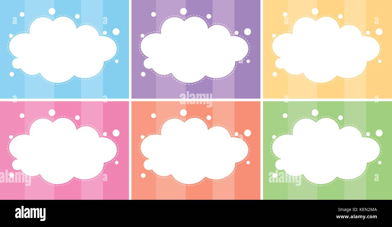 Illustration of the six empty templates on a white background Stock ...