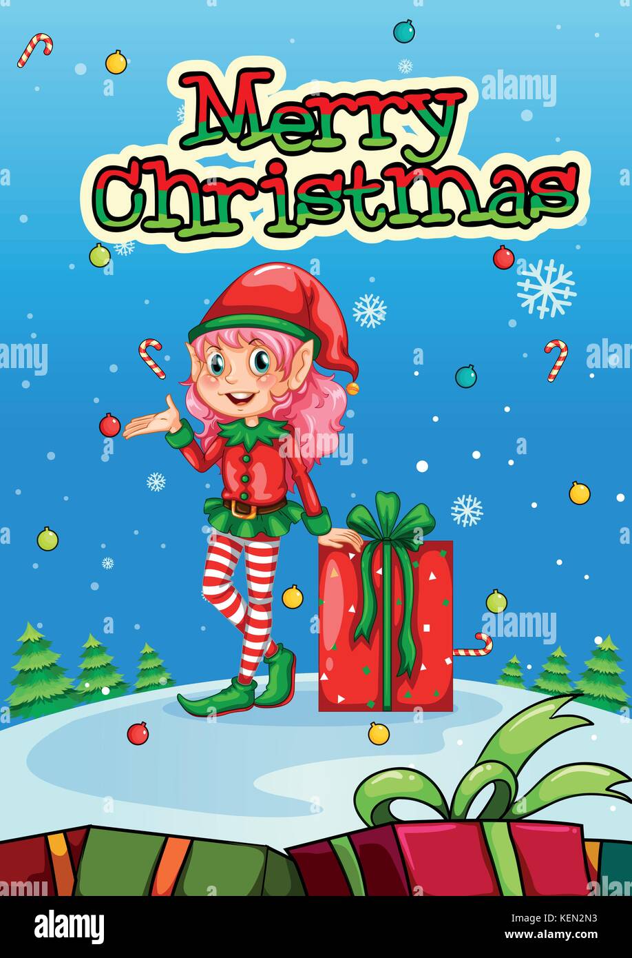 Illustration Of A Christmas Card Stock Vector Image And Art Alamy