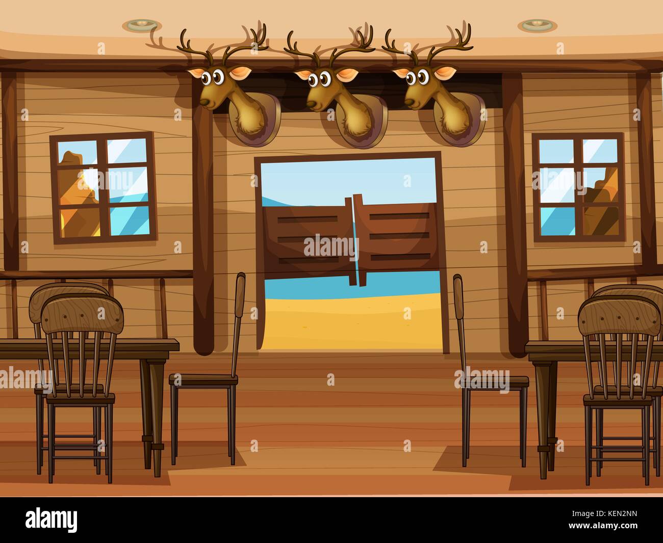 Illustration of a saloon bar Stock Vector Image & Art - Alamy