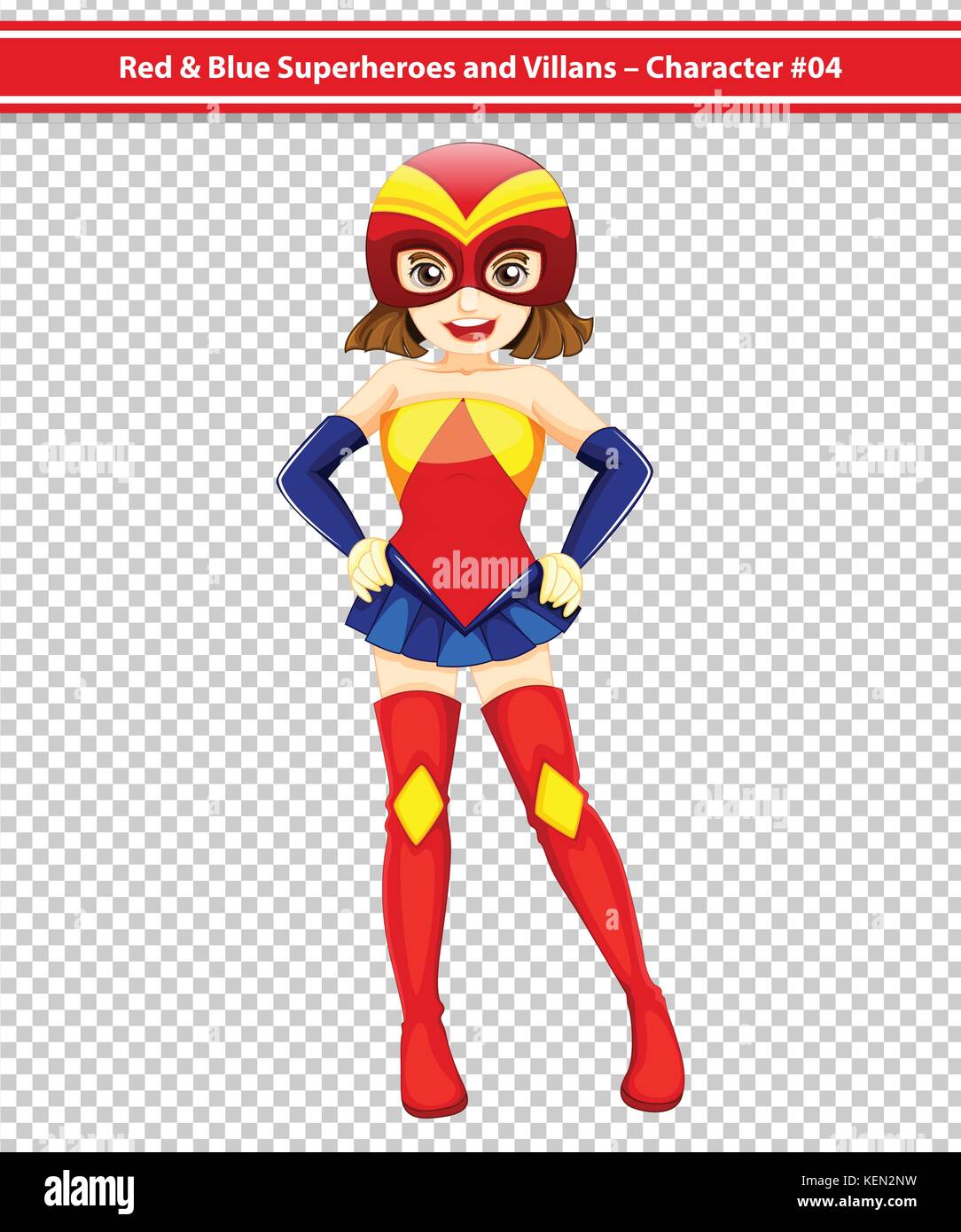 Illustration of a female superhero wearing a mask Stock Vector Image ...