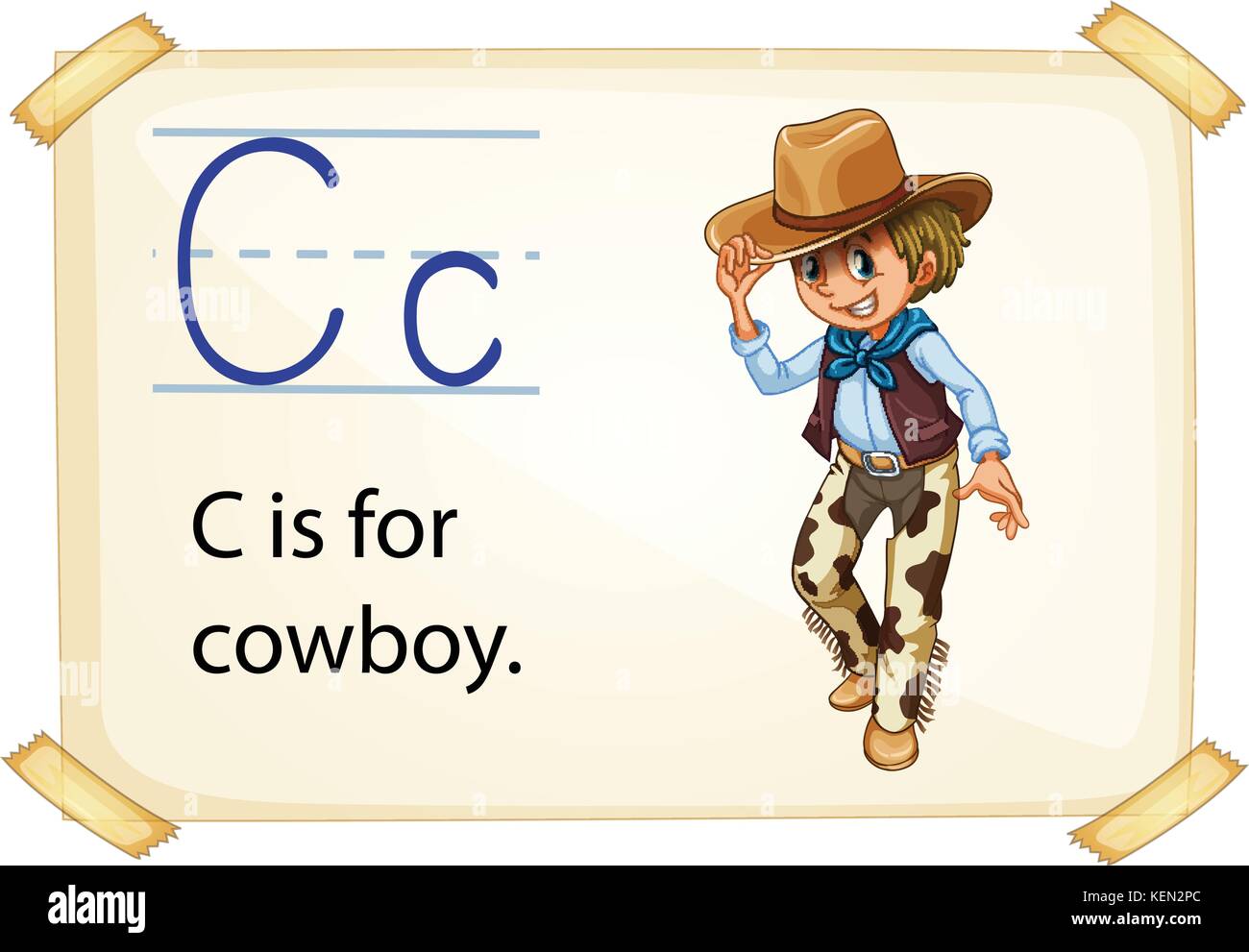 Illustration of alphabet C is for cowboy Stock Vector Image & Art - Alamy