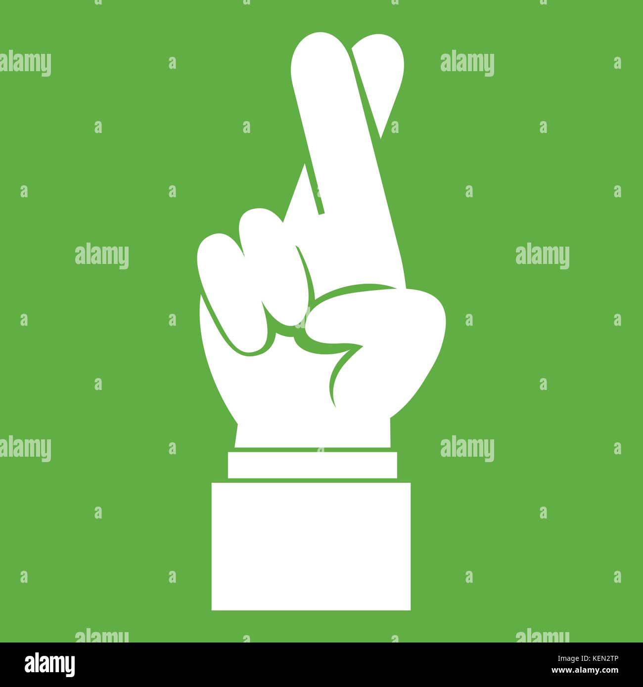 Fingers crossed icon green Stock Vector Image & Art - Alamy