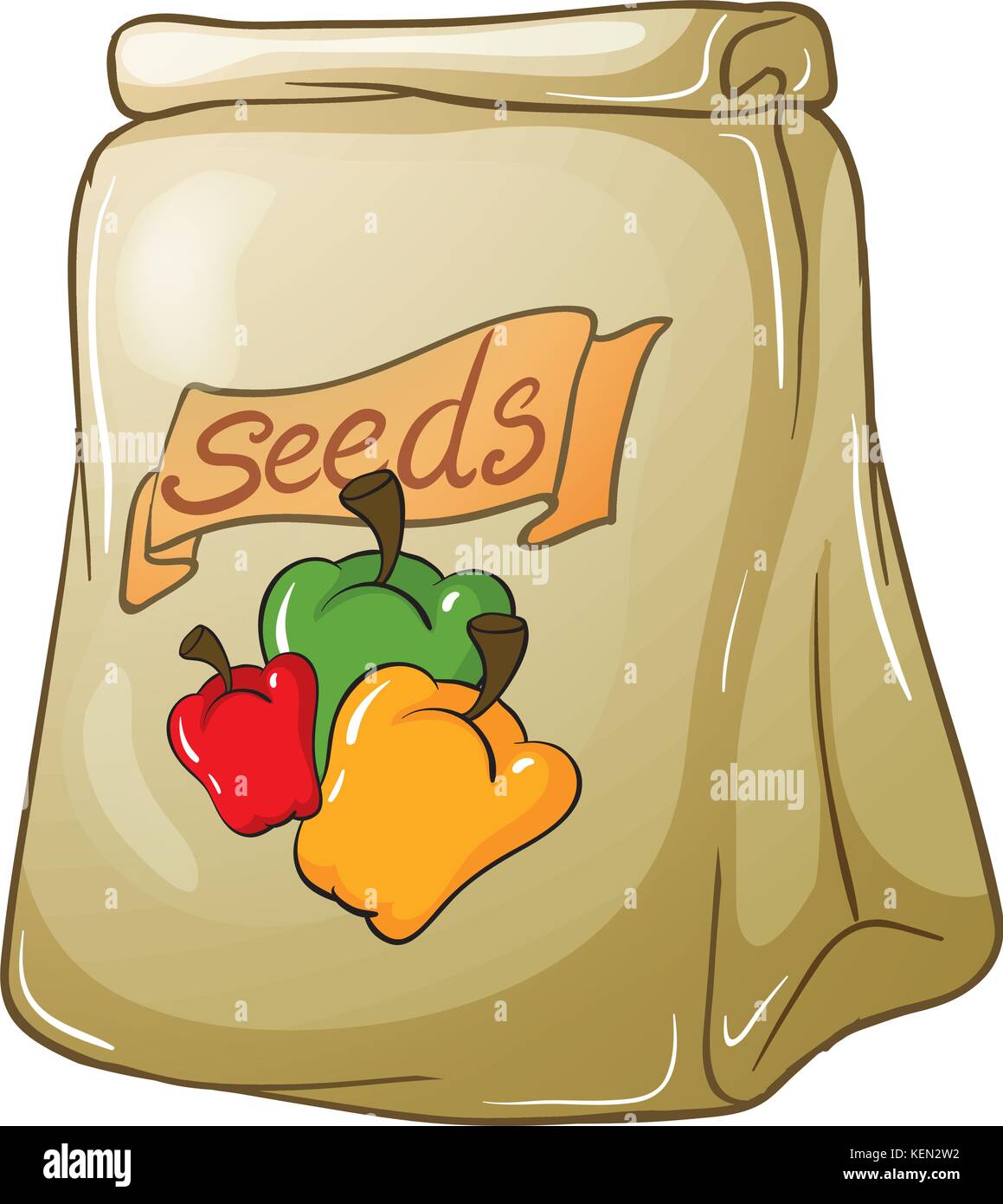Illustration of a pack of bell pepper seeds on a white background Stock ...