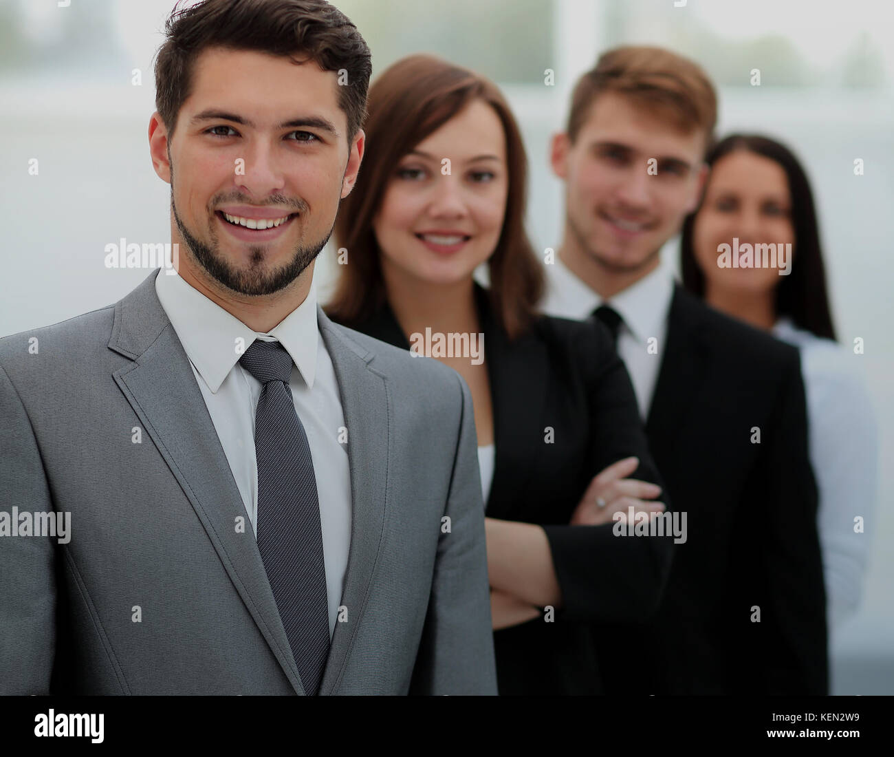 Successful business people looking happy and confident Stock Photo - Alamy