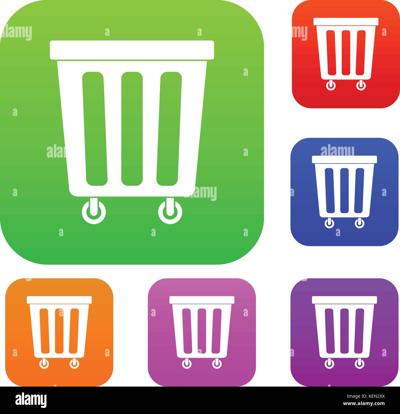 Outdoor plastic trash can set color collection Stock Vector Image & Art ...