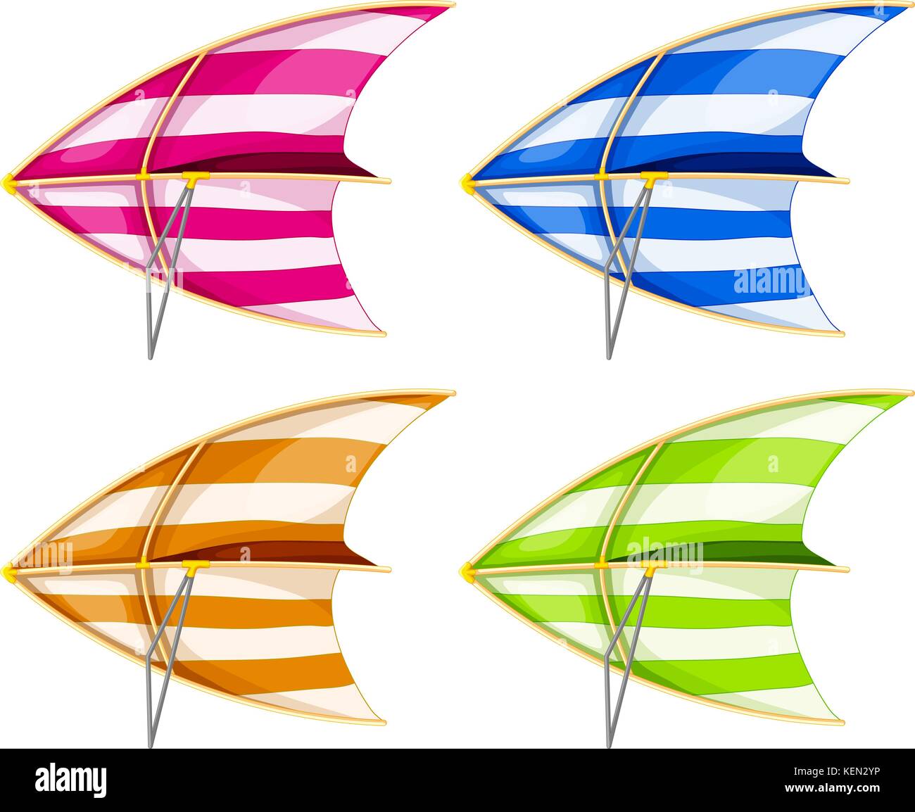Set of 4 colorful hang gliders Stock Vector Image & Art - Alamy