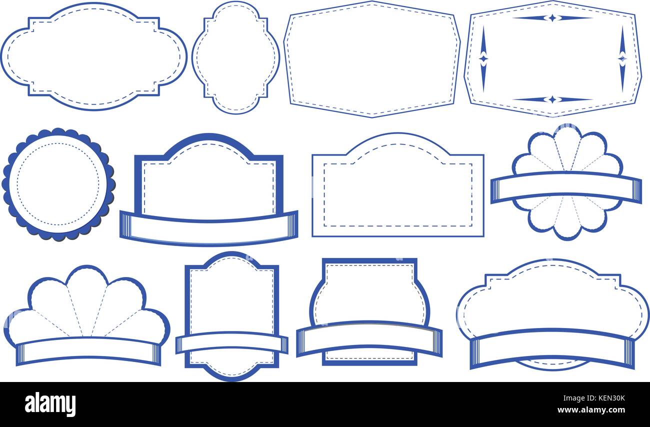 Set labels on blue Stock Vector Images - Alamy