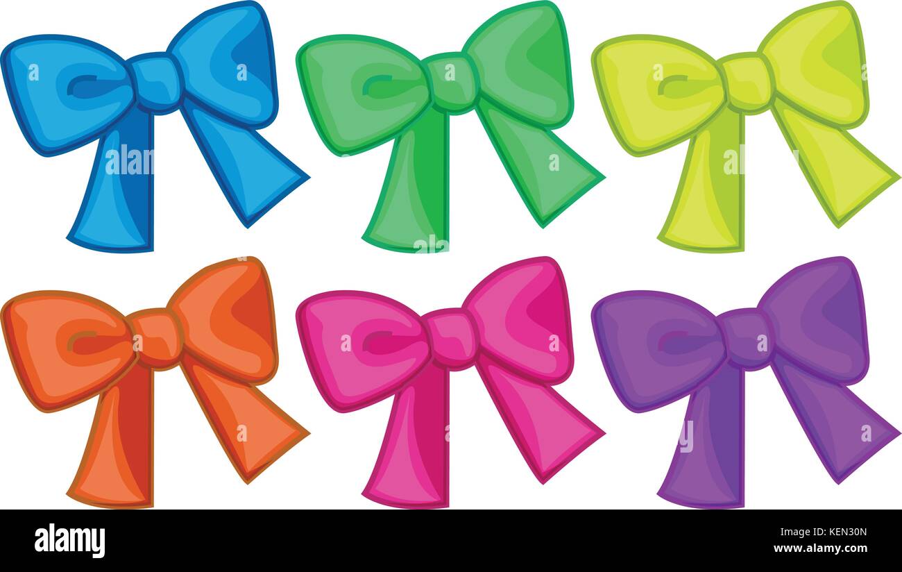 Illustration of the colourful ribbons on a white background Stock ...