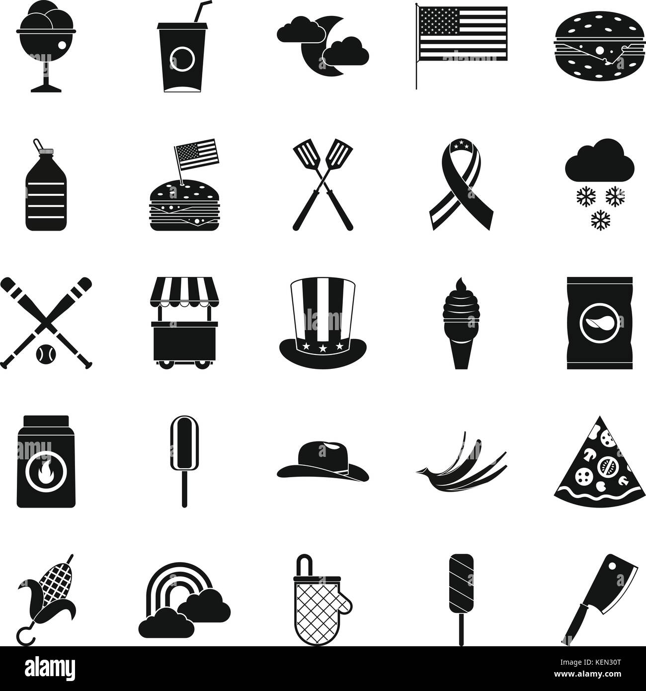Outdoor eatery icons set, simple style Stock Vector Image & Art - Alamy