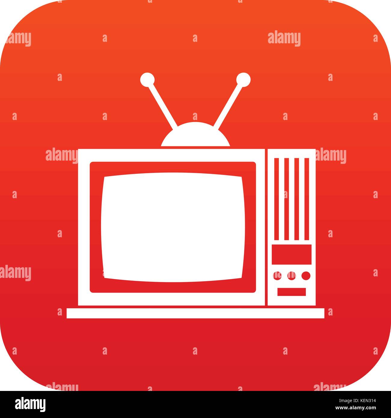 Retro TV icon digital red Stock Vector Image & Art - Alamy