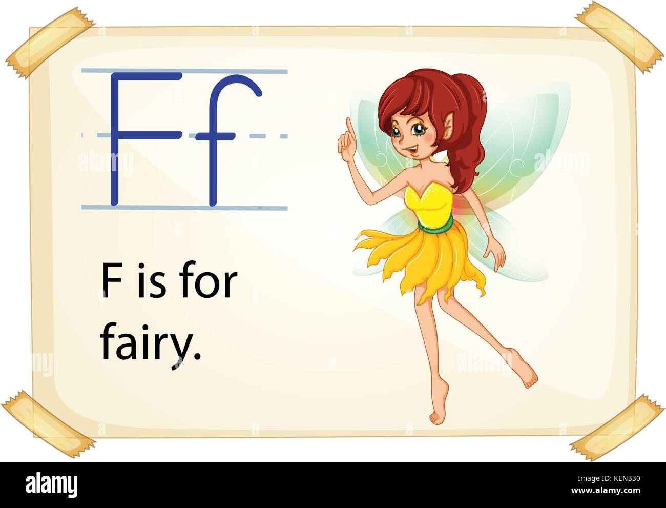 illustration of a flashcard letter F for fairy Stock Vector Image & Art ...