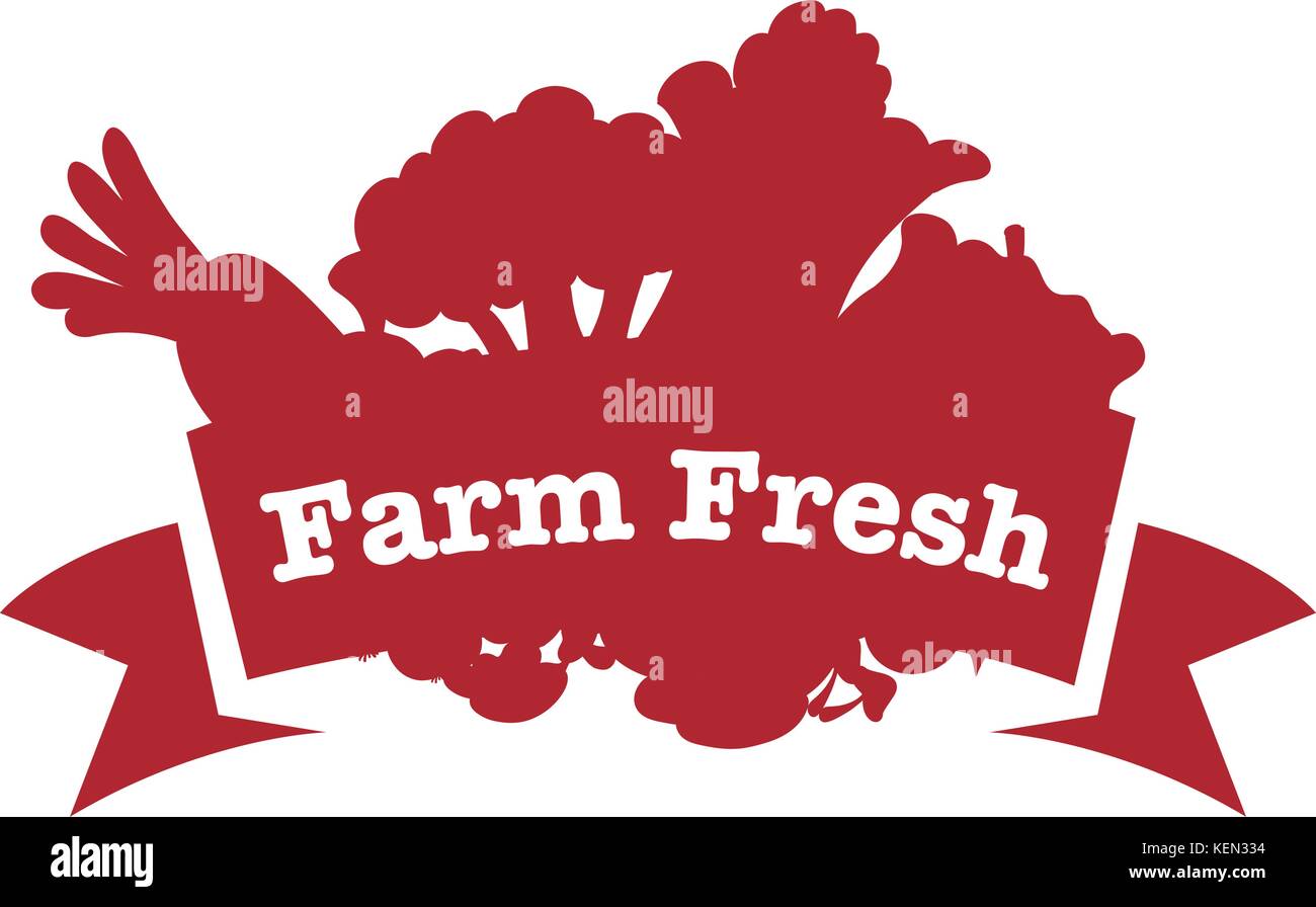 Illustration of a farm fresh label on a white background Stock Vector ...