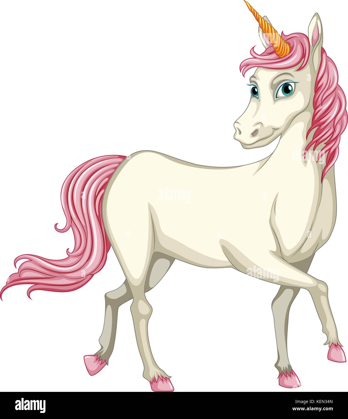 Illustration of a white unicorn Stock Vector Image & Art - Alamy