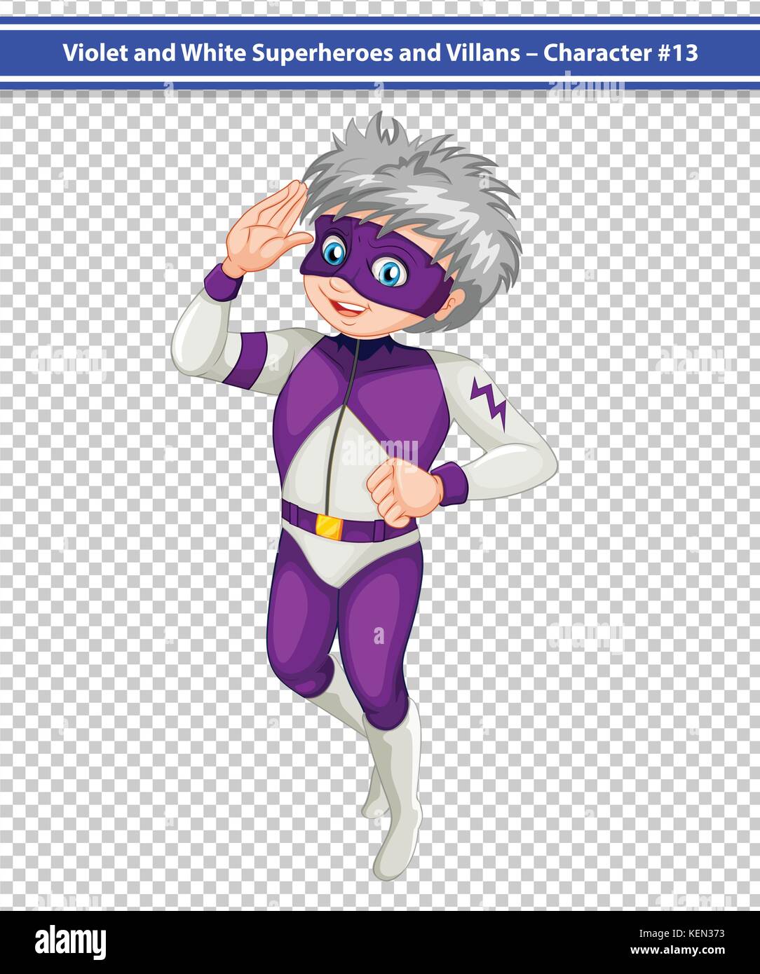 Illustration of a male superhero with violet outfit Stock Vector Image ...