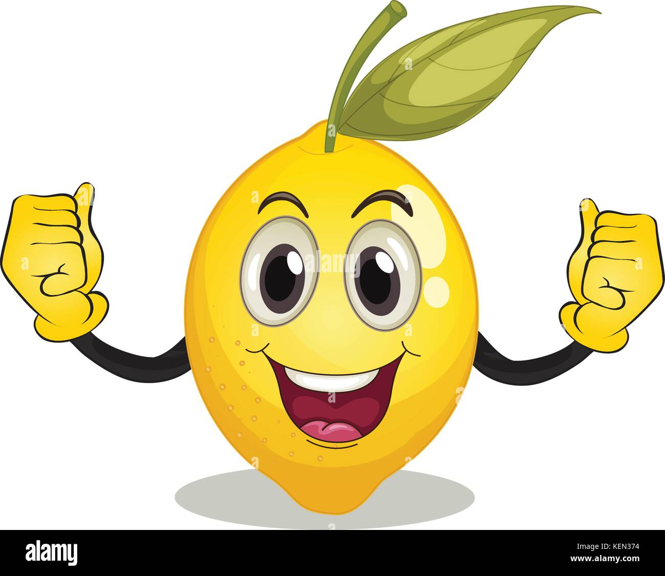 Cartoon Lemon With Faces