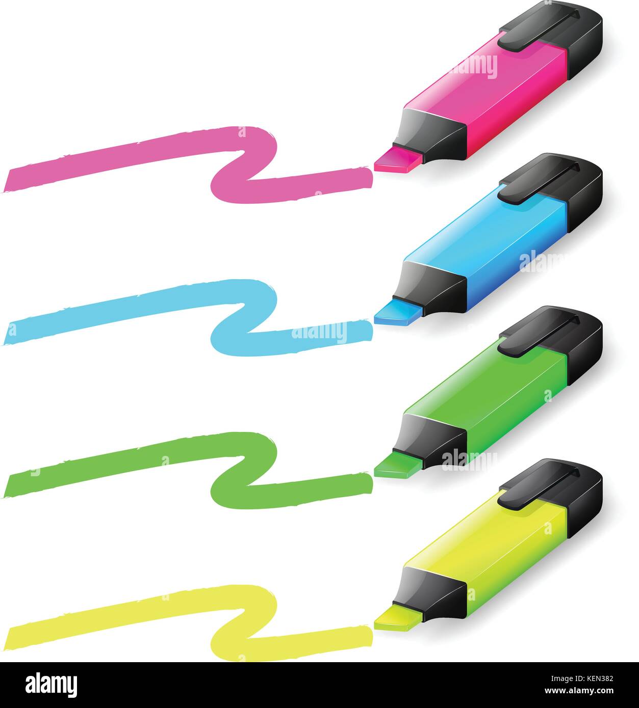 Illustration of different color markers Stock Vector Image & Art - Alamy