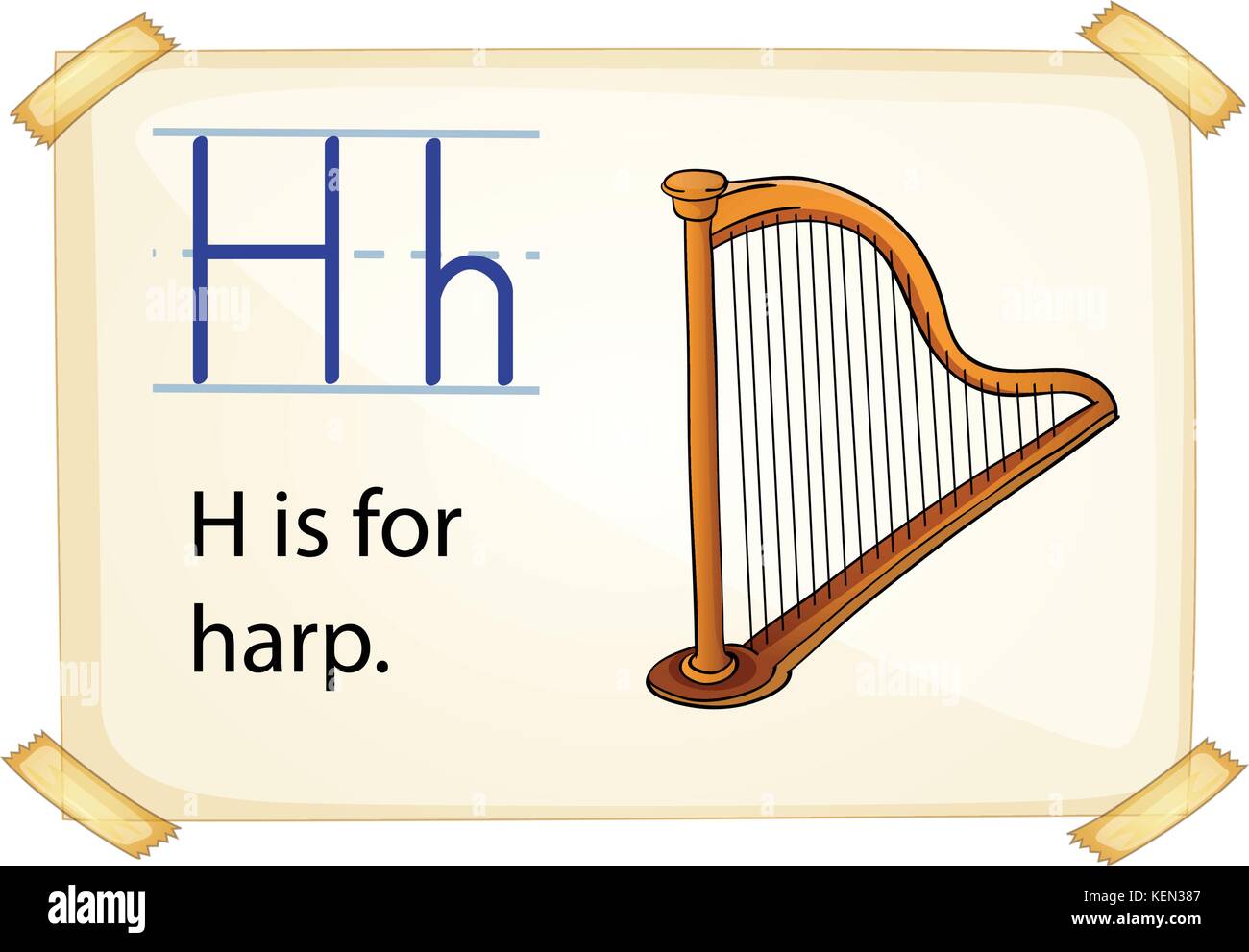 Illustration of alphabet H is for harp Stock Vector Image & Art - Alamy