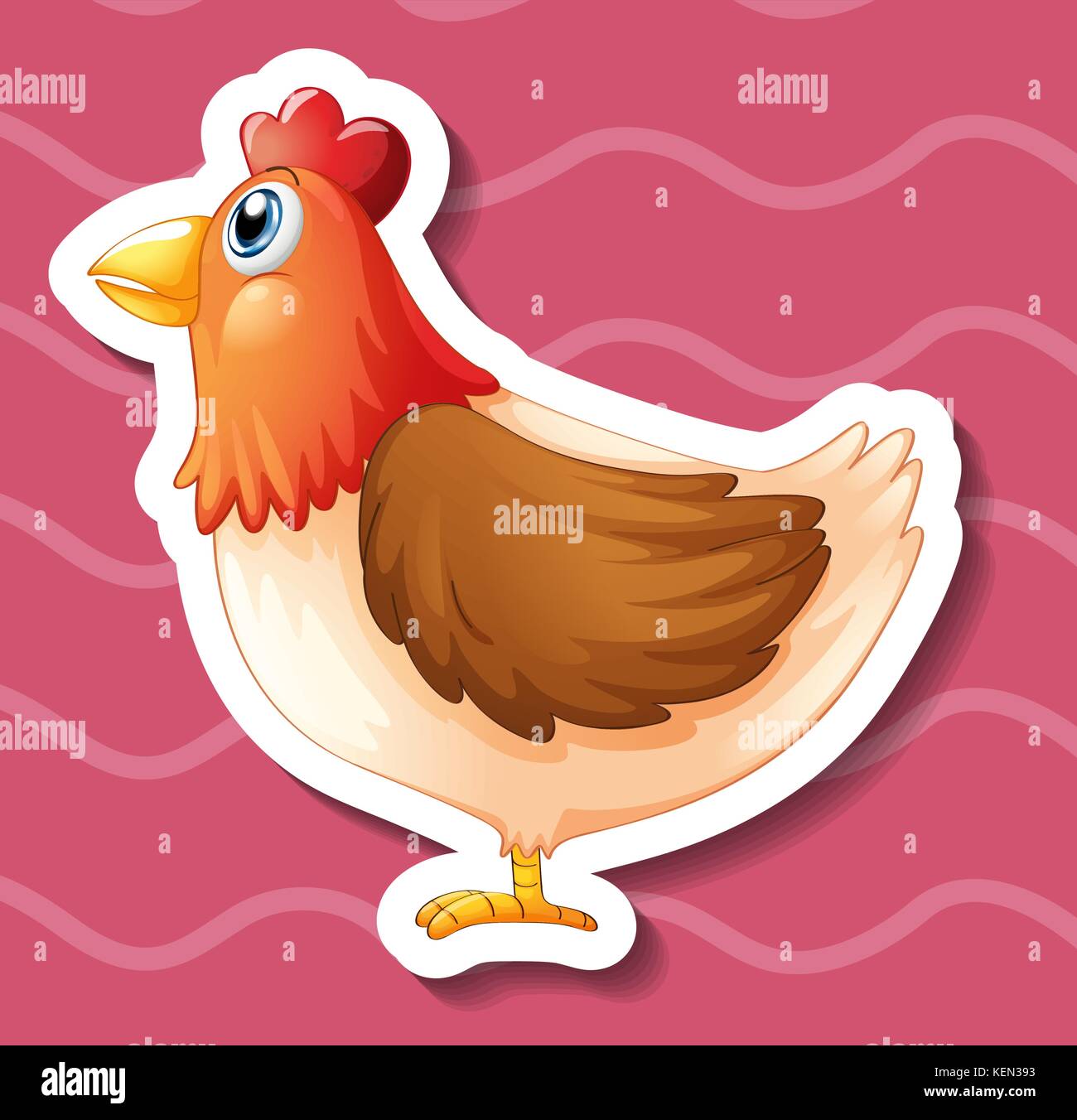 Illustration of a single chicken Stock Vector Image & Art - Alamy