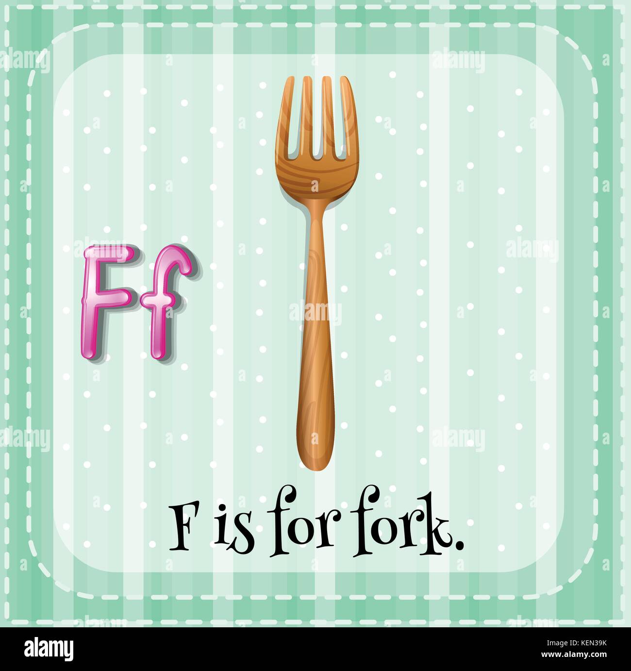 Illustration of a letter F is for fork Stock Vector Image & Art - Alamy