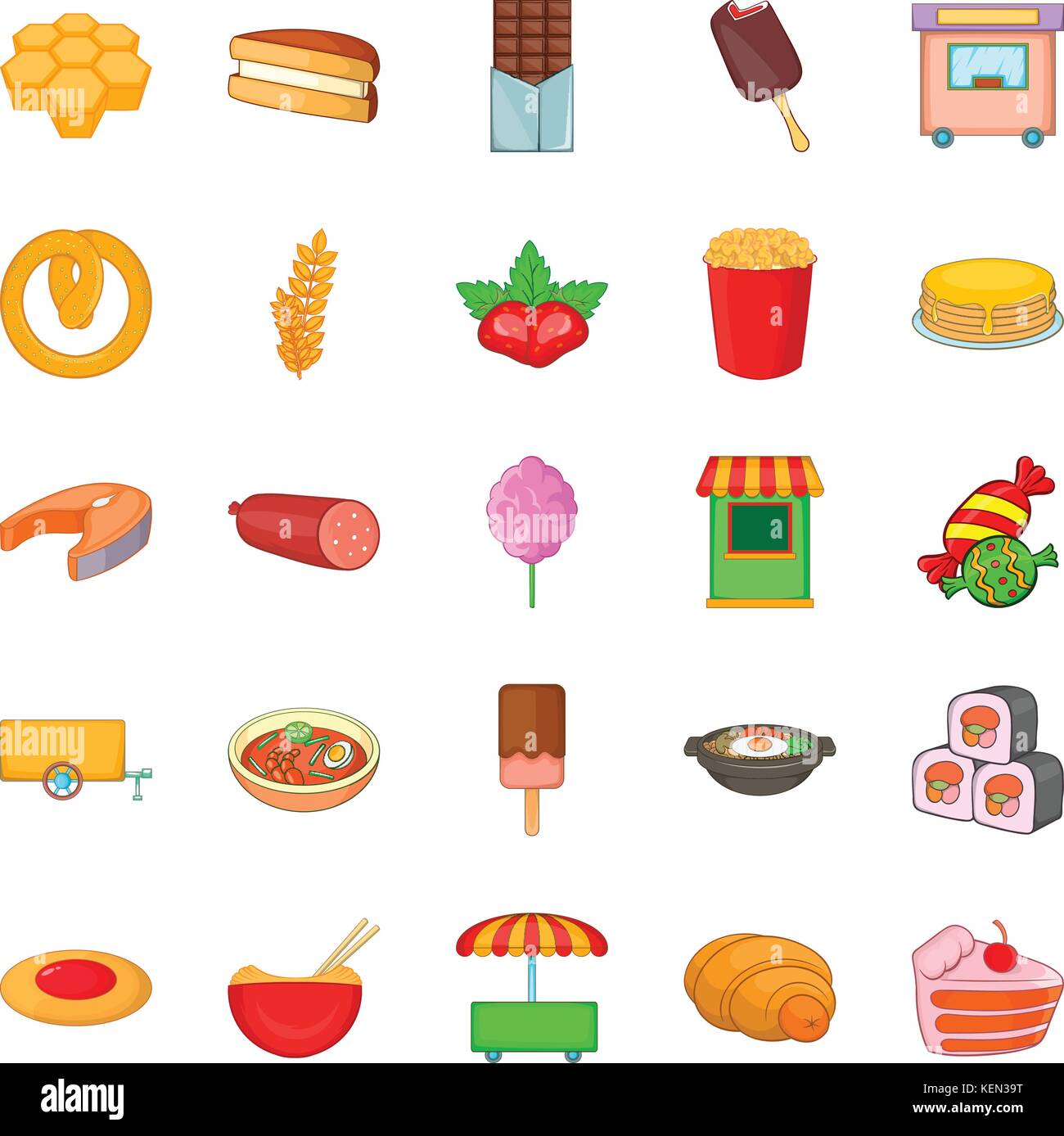 Street sweets icons set, cartoon style Stock Vector Image & Art - Alamy