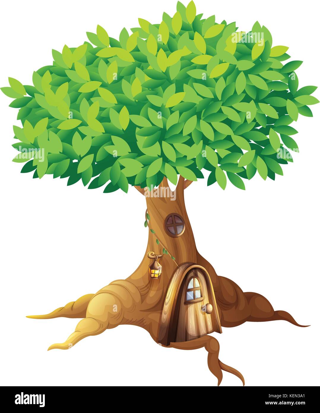 Illustration of a house in a tree Stock Vector Image & Art - Alamy