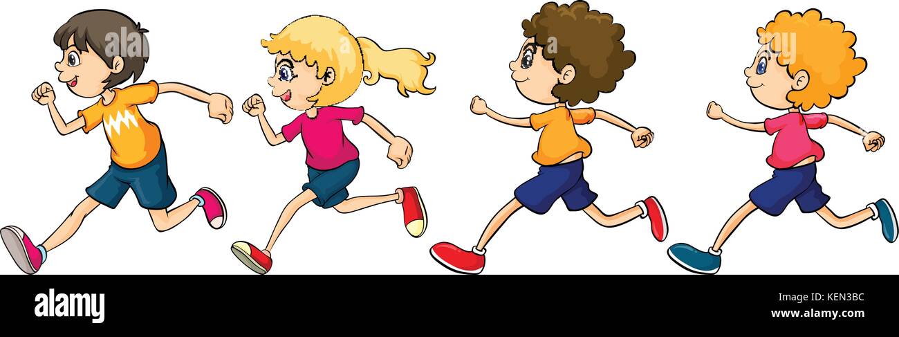 Boys on running track Stock Vector Images - Alamy