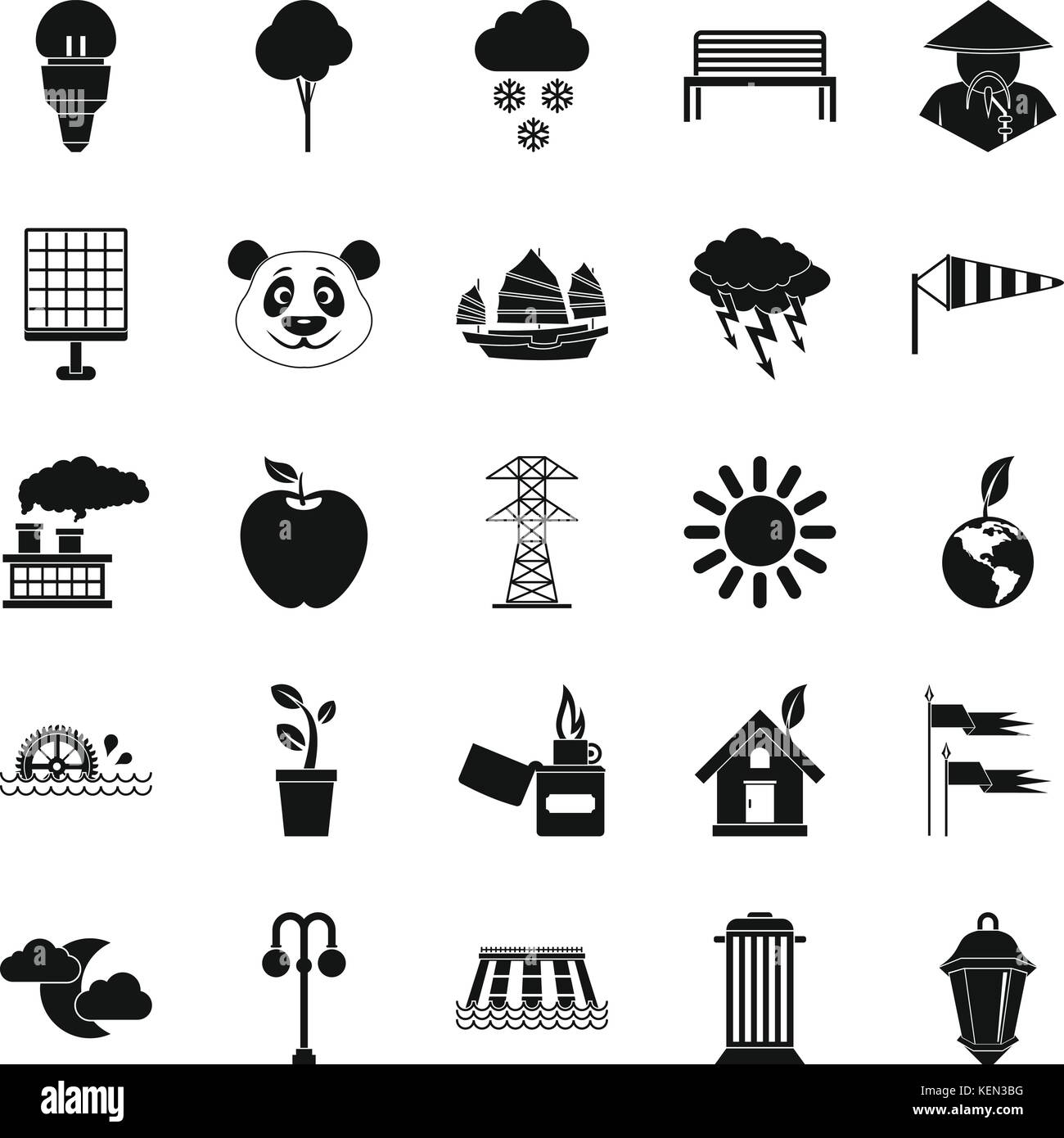 Street lighting icons set, simple style Stock Vector Image & Art - Alamy