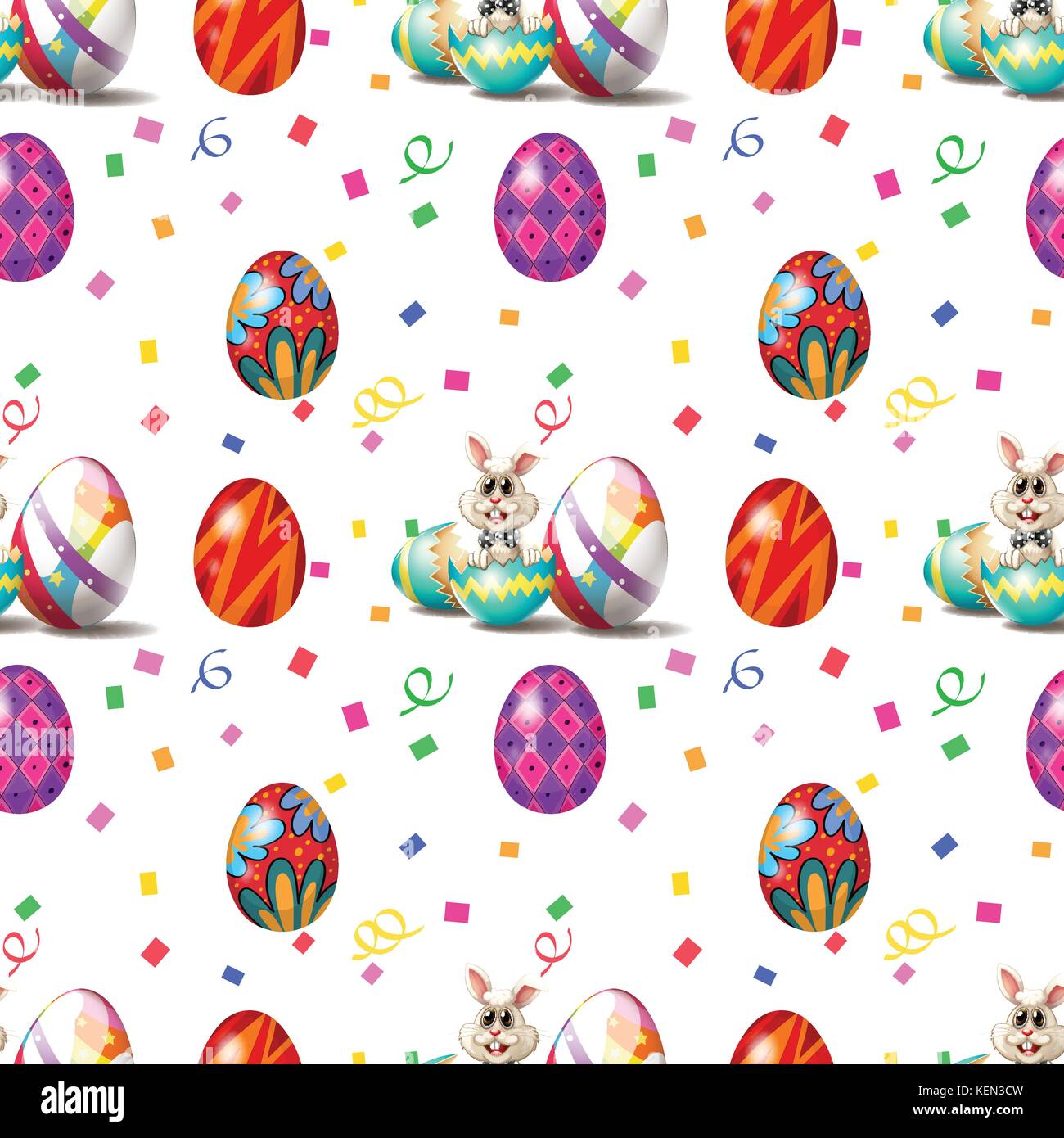 Illustration of an Easter Sunday seamless design on a white background ...