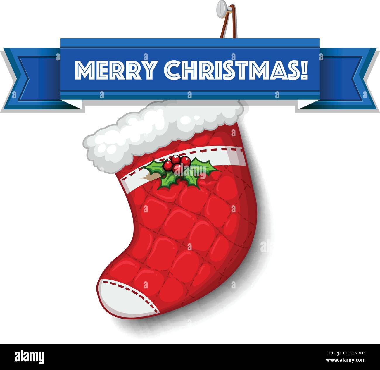 Merry Christmas with empty stocking Stock Vector Image & Art - Alamy