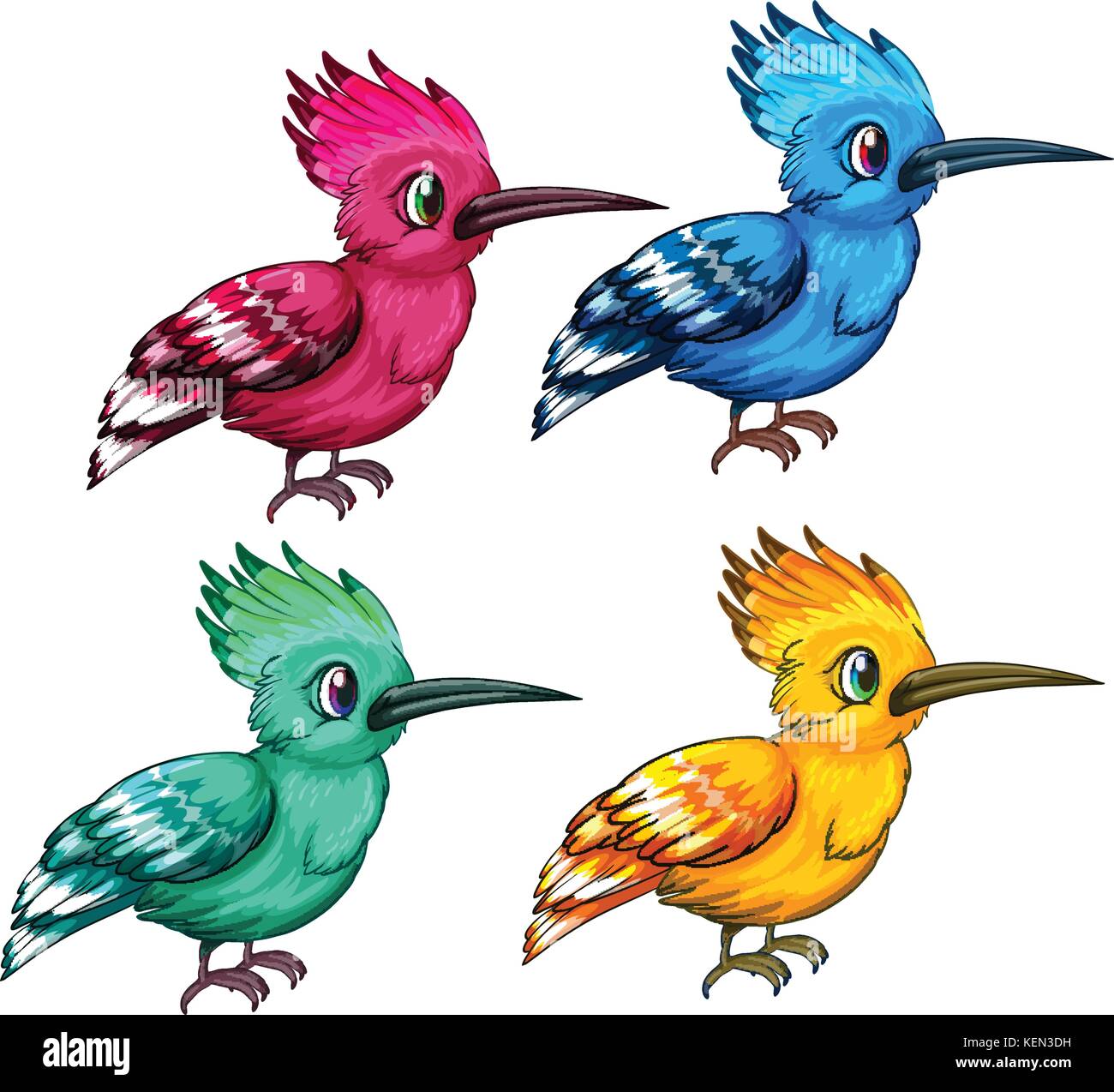 Different color birds Stock Vector Images - Alamy