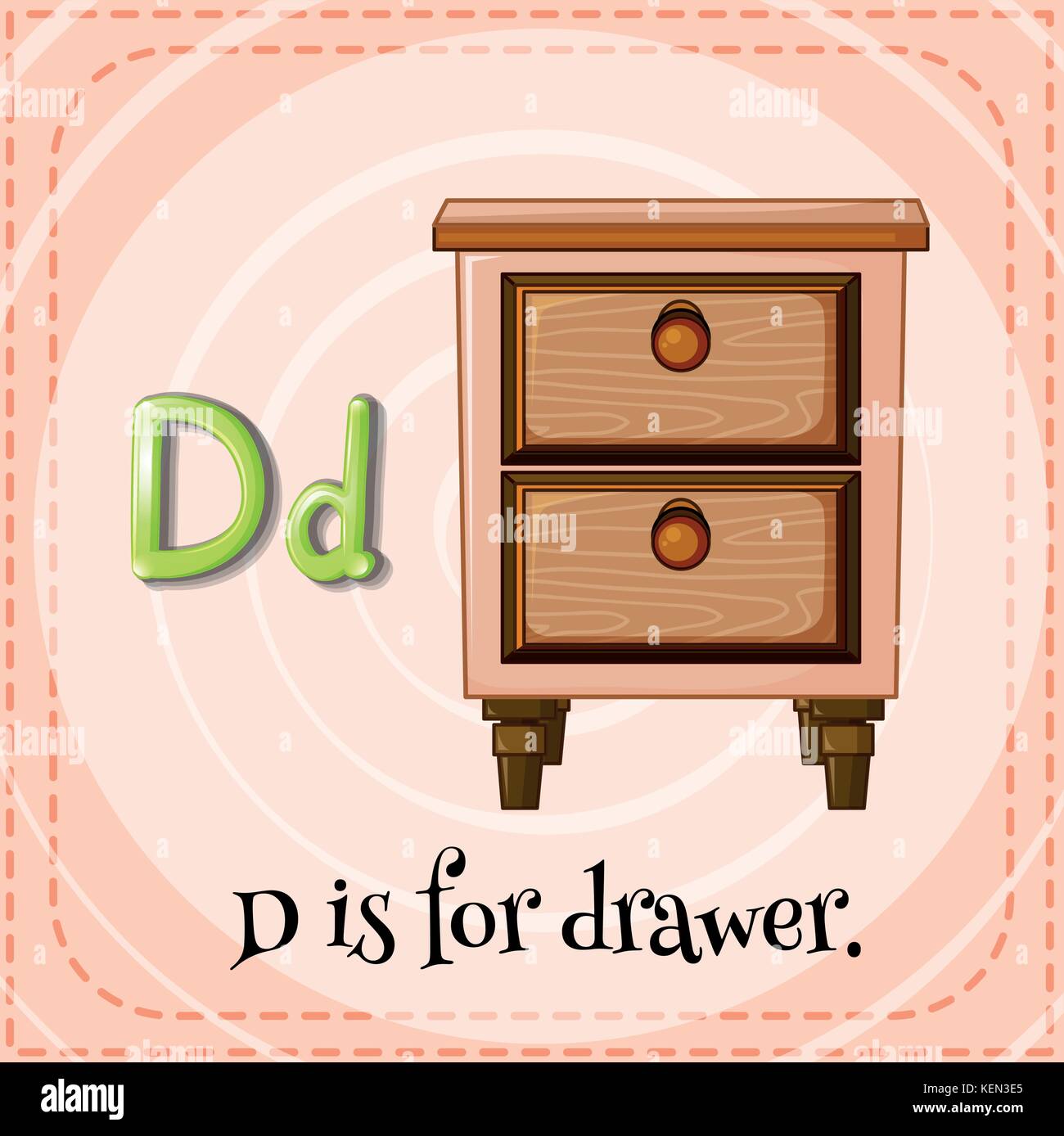 Illustration of a letter D is for drawer Stock Vector Image & Art - Alamy