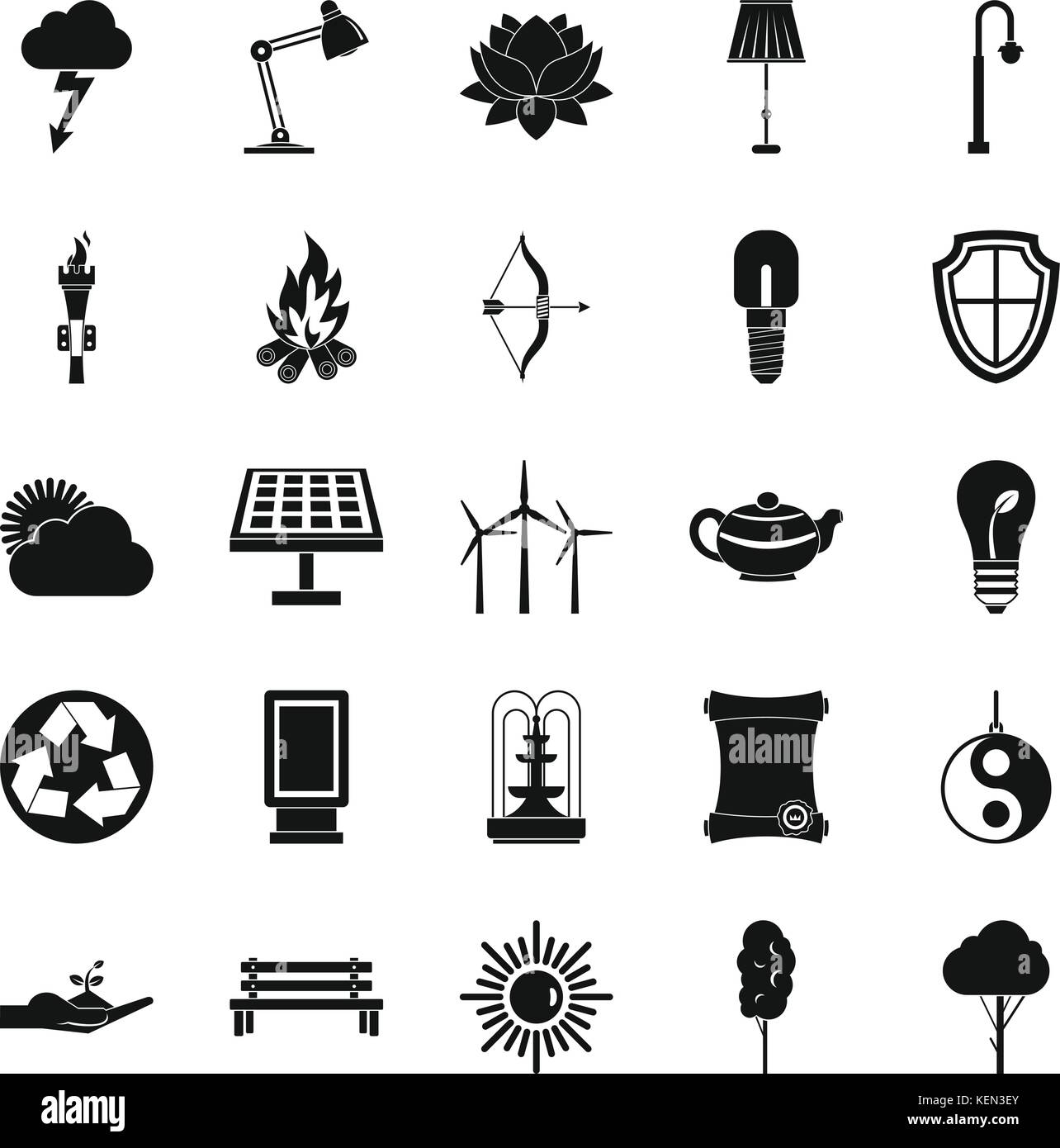 Bright light icons set, simple style Stock Vector Image & Art - Alamy