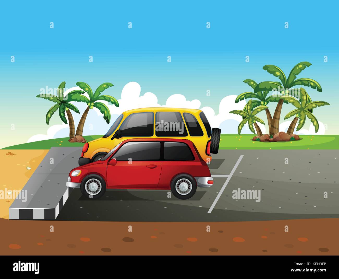 Truck parked vehicle Stock Vector Images - Alamy