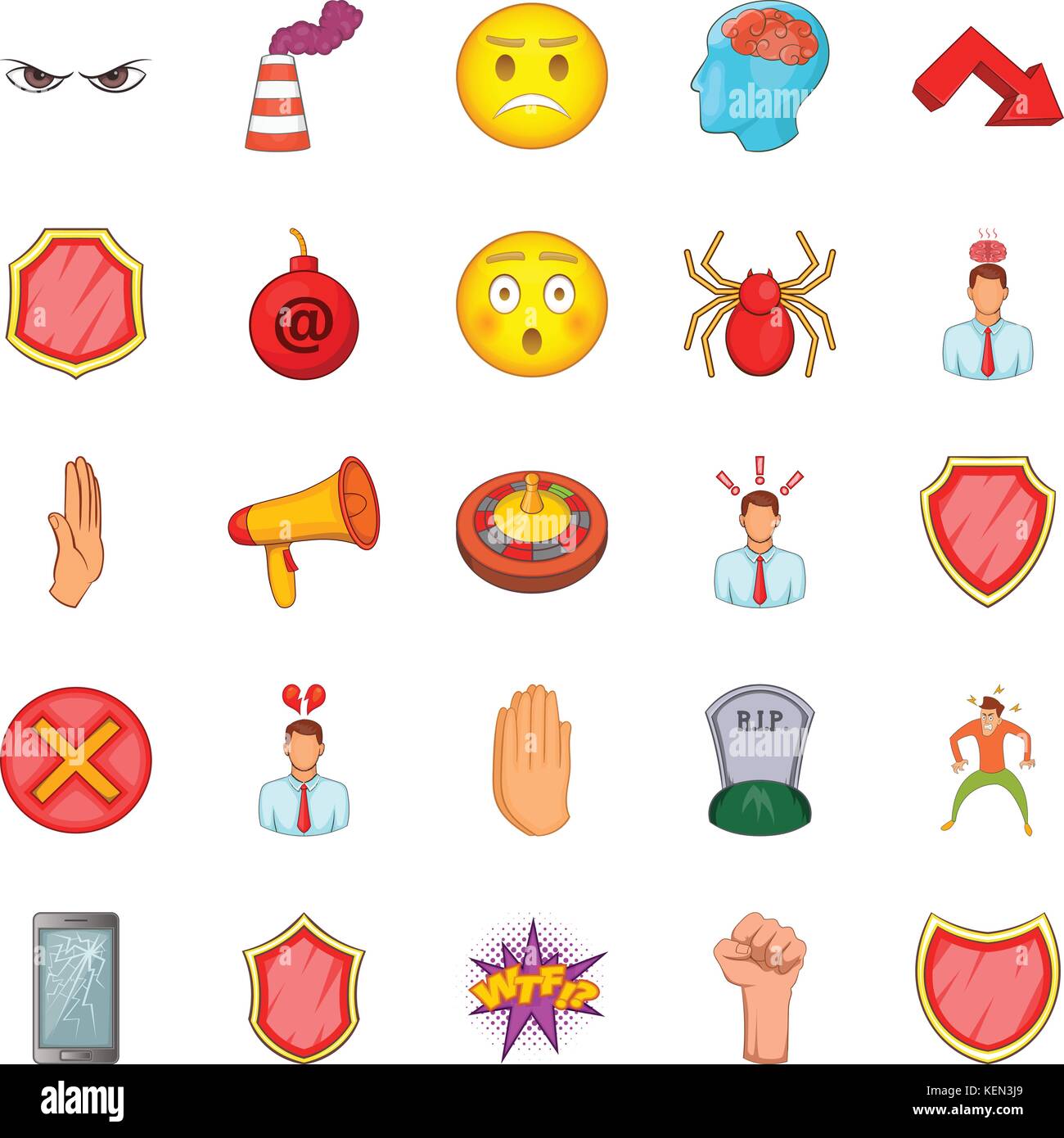 Stress icons set, cartoon style Stock Vector Image & Art - Alamy