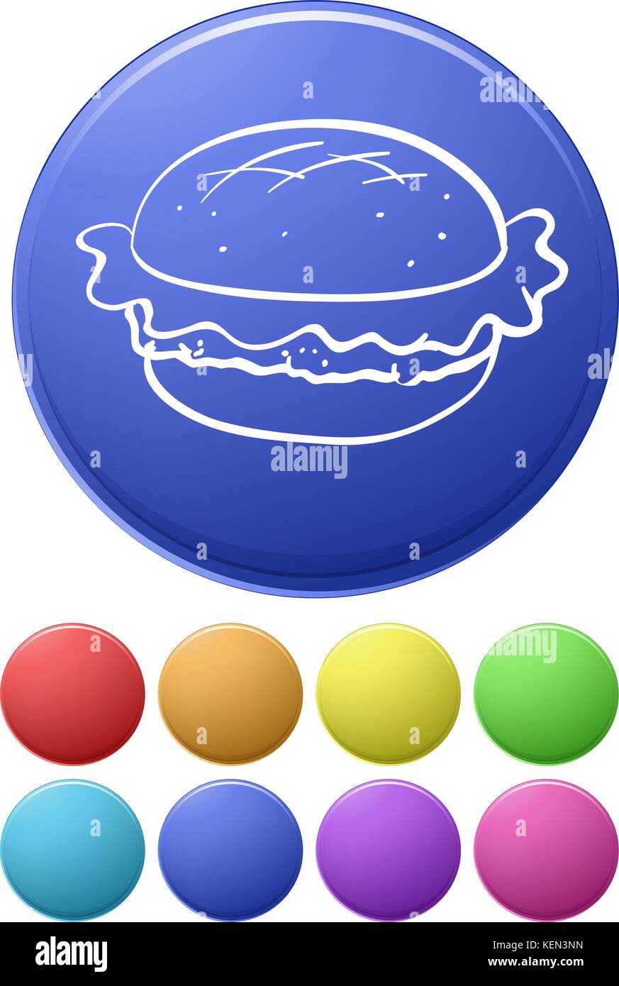 Illustration of different color food icons Stock Vector Image & Art - Alamy