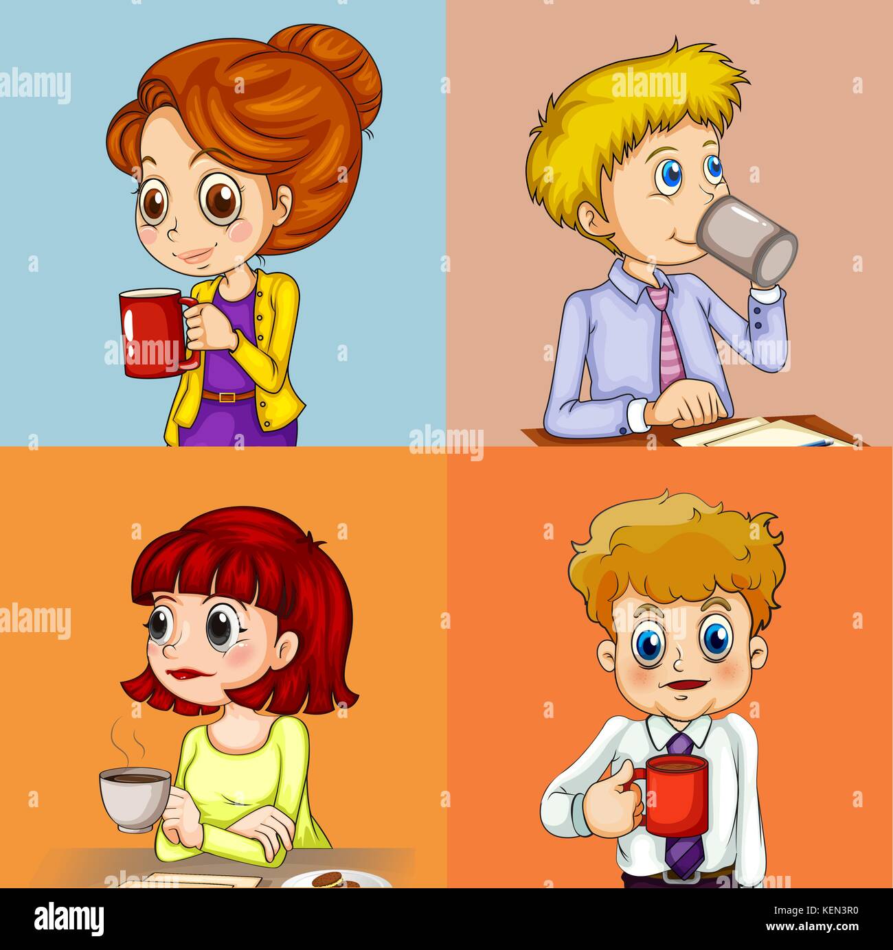 People drinking coffee Stock Vector Images - Alamy