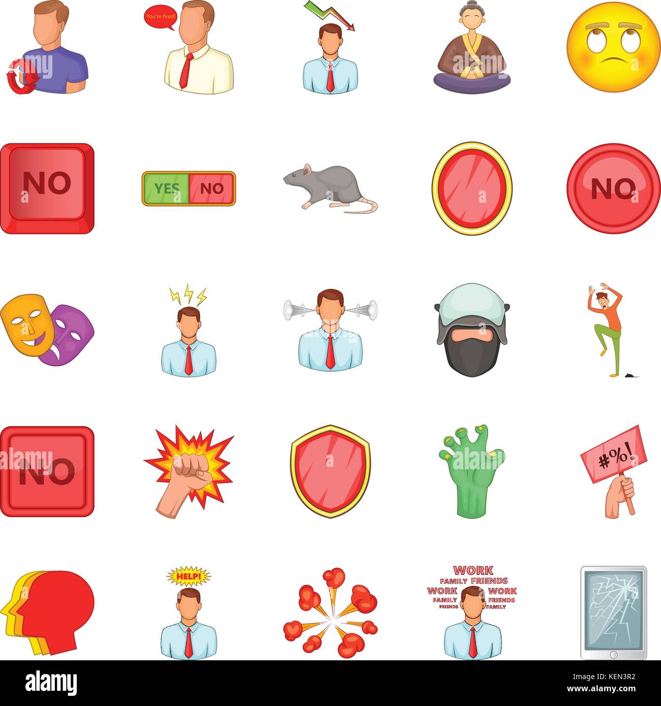 Tension icons set, cartoon style Stock Vector Image & Art - Alamy