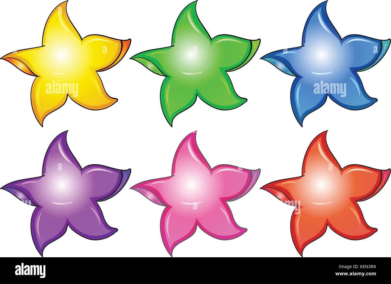 Illustration of the three colorful stars on a white background Stock ...
