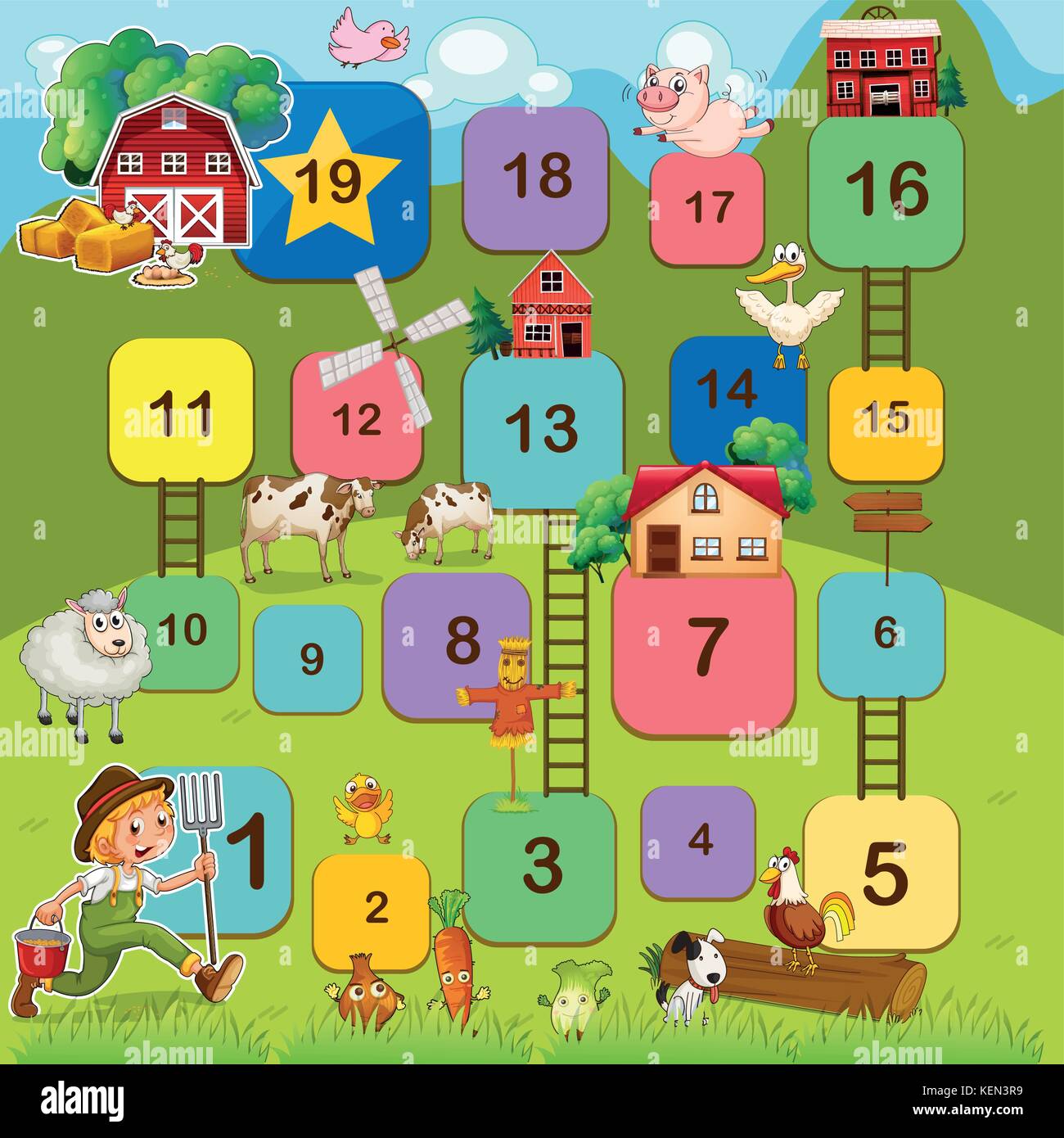 Kids playing boardgame Stock Vector Images - Alamy