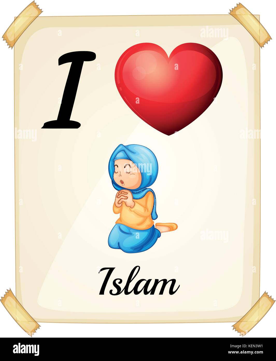 Illustration of I love Islam sign Stock Vector Image & Art - Alamy
