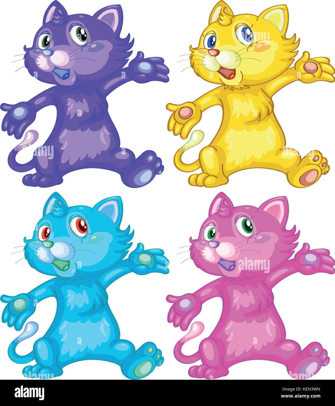 Illustration of different color kittens Stock Vector Image & Art - Alamy