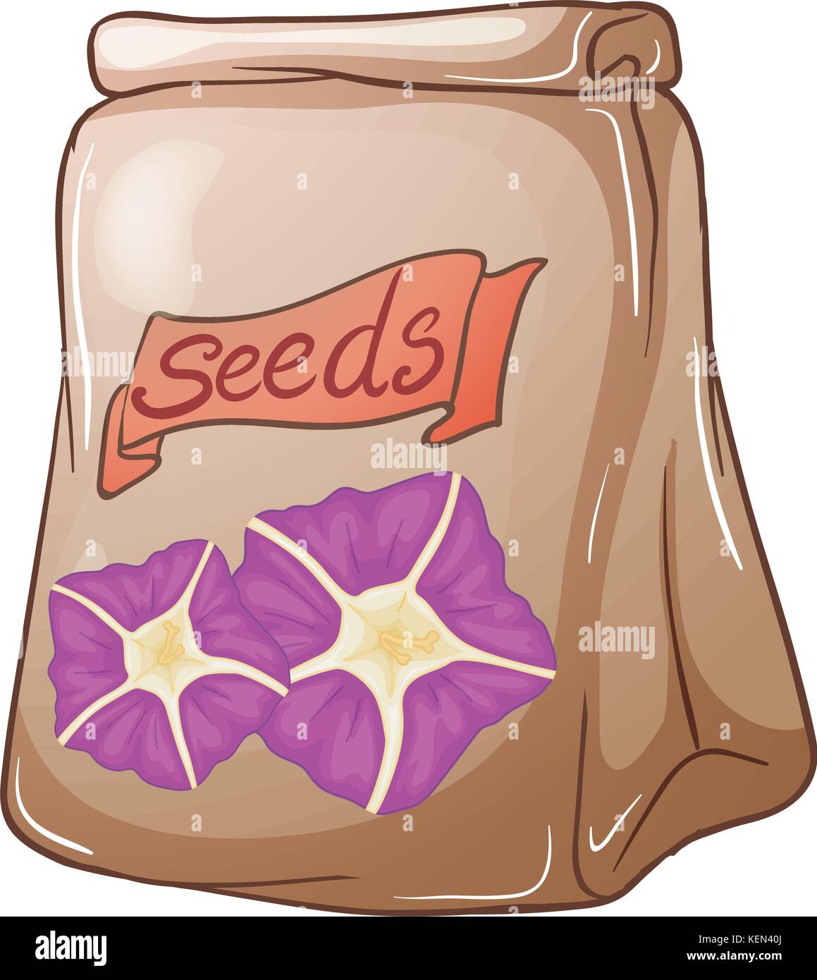Illustration of a pack of flower seeds on a white background Stock ...