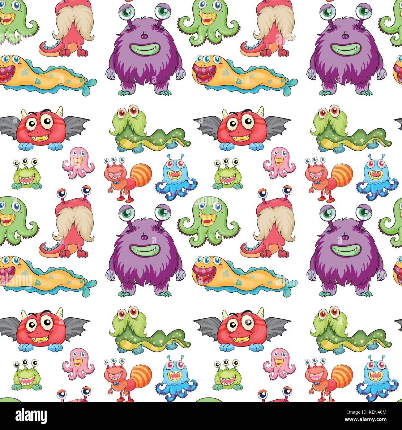 Illustration of a seamless monsters Stock Vector Image & Art - Alamy