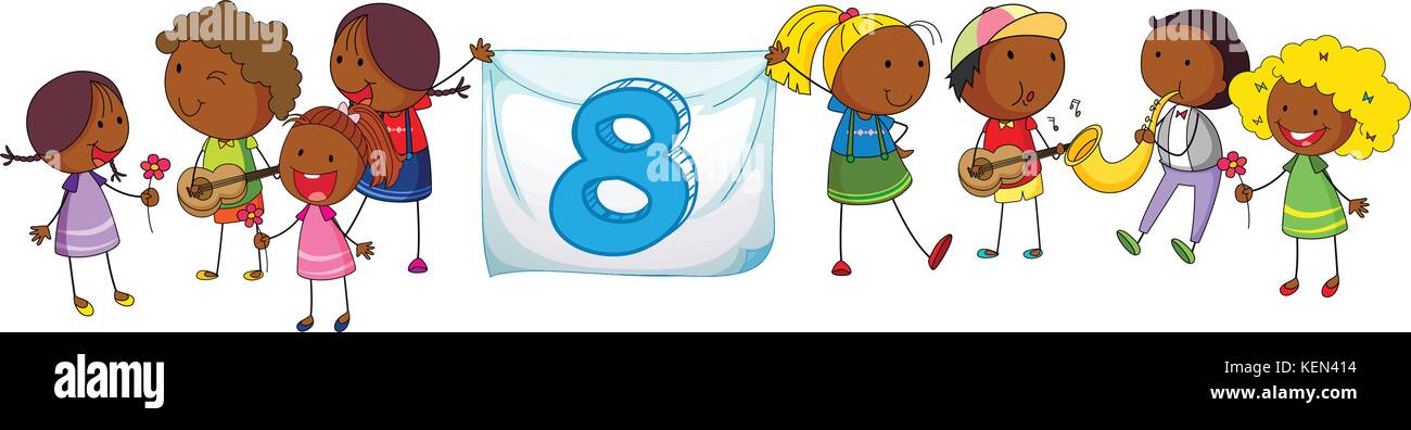 illustration of a flashcard number eight Stock Vector Image & Art - Alamy